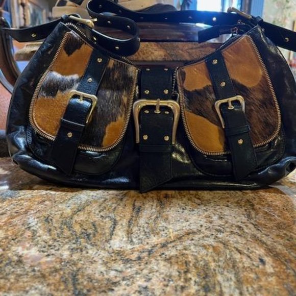 Sondra Roberts | Bags | Sondra Roberts Bag Purse Leather Cow Hair ...